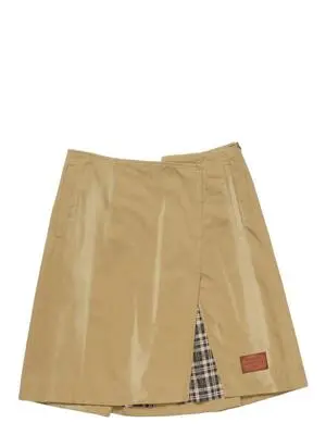 Acne Studios Twill Midi Skirt With Front Slit Detail - Nude