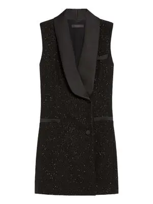 Max Mara Embellished Sleeveless Jacket - Black