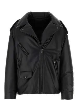 Prada Zip-up Padded Leather Jacket - Black