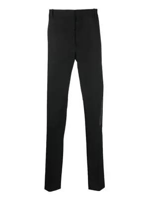 Alexander McQueen Straight-leg Tailored Trousers With Stripe Detail - Black