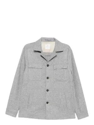 Eleventy Jacket With Pointed Collar And Button-down Front - Gray