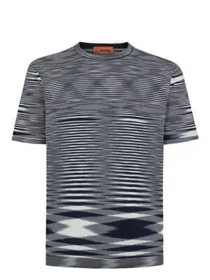 Missoni Stripe-printed Short-sleeved Crewneck T-shirt - Gray