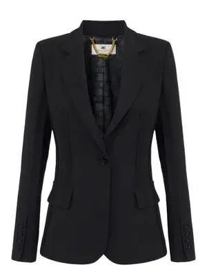 Elisabetta Franchi Single-breasted Tailored Jacket - Black