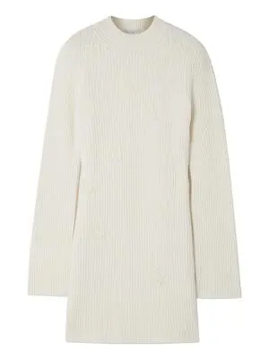 Gabriela Hearst Ribbed Knit Long Sleeve Sweater - Ivory