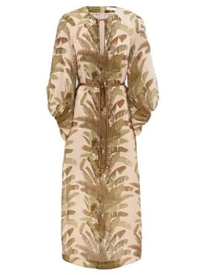 Zimmermann Ascension Midi Dress - Green Palm