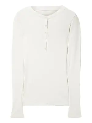 NILI LOTAN Jordan Ribbed Knit Pullover - Ecru