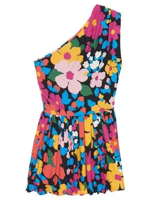 Saint Laurent Floral Printed One-shoulder Midi Dress - Multicolor