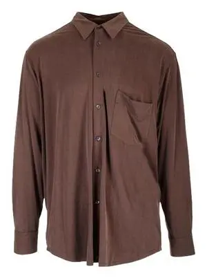 MAGLIANO Braided-strap Detailed Spread Collared Shirt - Brown