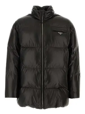Prada Zip-up Down Jacket - Black