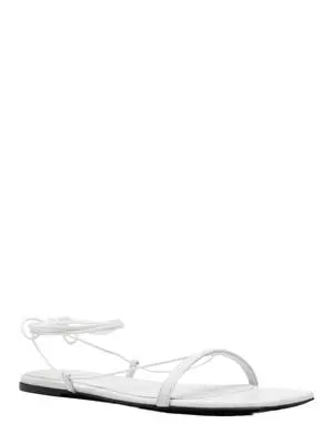 TOTEME Croc Effect Tie Sandals - White