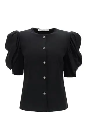 ALESSANDRA RICH Alessandra Rich Round Neck Puff Sleeve Shirt
