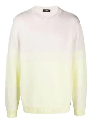Fendi Ff Karligraphy Two-toned Jumper - White