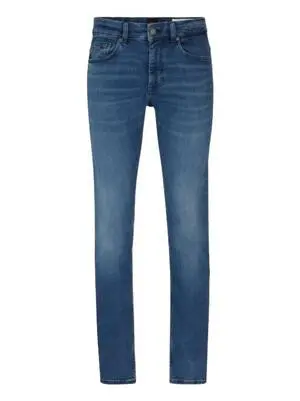 Hugo Boss Mid-rise Tapered-leg Jeans - Blue