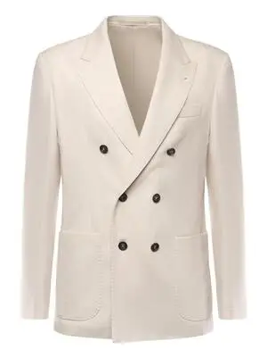 Eleventy Double-breasted Jacket With Lapel Collar - Nude