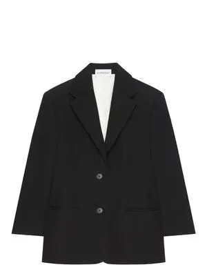Givenchy Single Breasted Jacket In Grain De Poudre Wool - Black