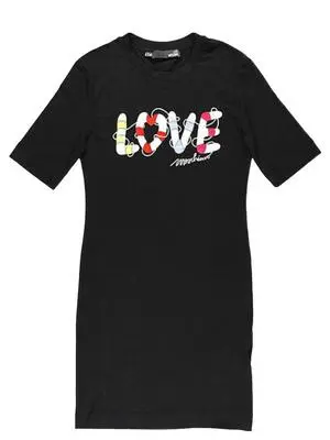 Moschino Round Neck Short-sleeved Dress - Black