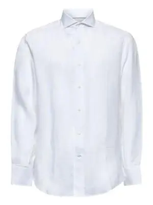 Brunello Cucinelli Collared Long-sleeve Shirt - White
