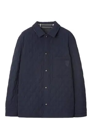Burberry Reversible Quilted Nylon Overshirt - Navy Blue/charcoal Gray Mixed Color