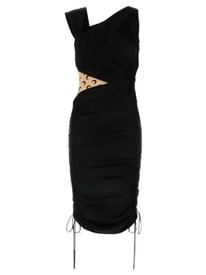 MARINE SERRE Logo Detailed Sleeveless Dress - Black