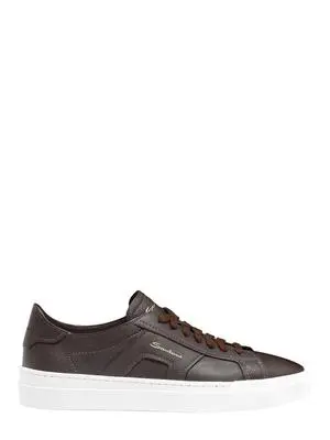 Santoni Round Toe Low-top Sneakers - Dark Brown