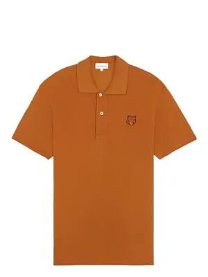 Maison Kitsuné Bold Fox Head Cotton Polo Shirt - Brown