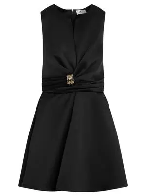 Elisabetta Franchi Duchess Satin Dress - Black