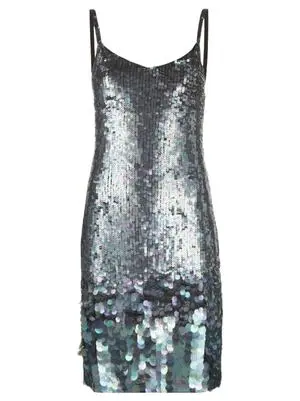 P.a.r.o.s.h Sleeveless Sequin Embellished Mini Dress - Gray