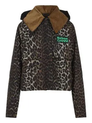 Barbour X Ganni Leopard Print Jacket - Black