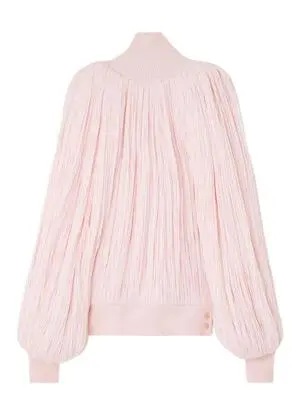 Alaïa Fringed Turtleneck Sweater - Pink