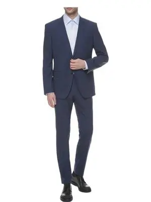 Hugo Boss Long-sleeved Top, Belt Loop, Pants, Suit Set - Blue