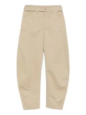 LEMAIRE Belted Tapered Leg Trousers - Sand
