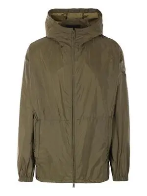 Prada Zip-up Hooded Jacket With Logo Detail - Military Green