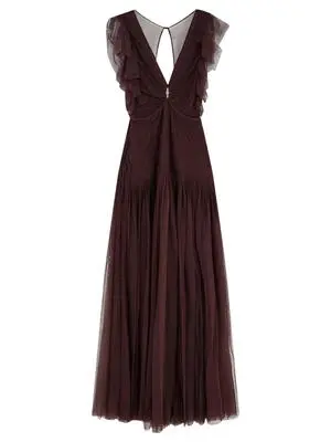 Elisabetta Franchi Elisabetta Franchi Red Carpet Tulle Gown With Rhinestone Embellishment Black