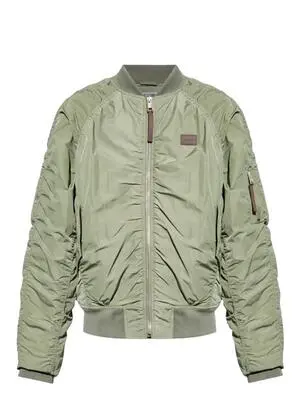 Moschino Ruched Zip-up Bomber Jacket - Green