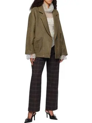 R13 Plaid Straight-leg Trousers - Brown