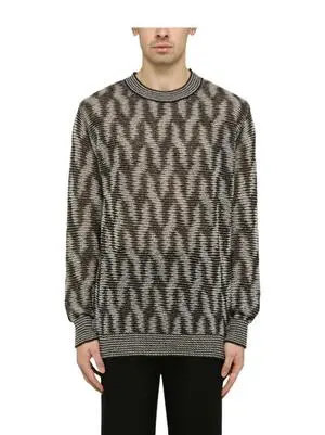 Dries Van Noten Jacquard Loose Fit Jumper - Gray