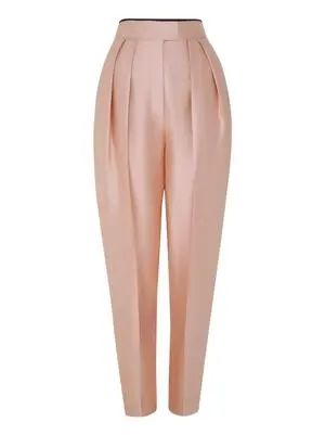 Zimmermann Pleated Wool Casual Pants - Nude