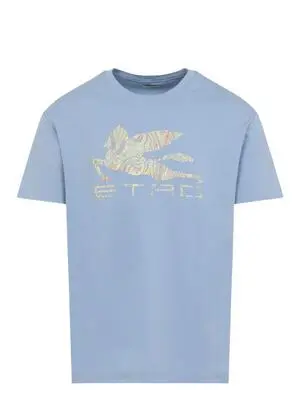 Etro Logo Printed T-shirt - Blue