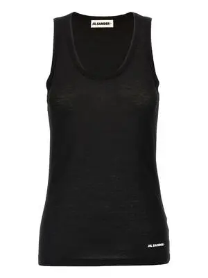 JIL SANDER Sleeveless Tank Top - Black