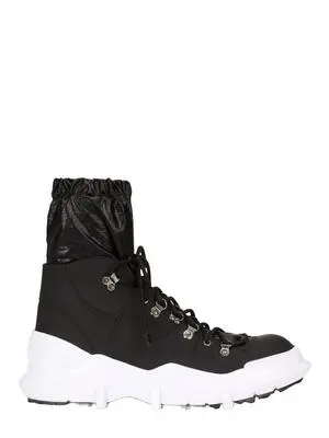 Dolce & Gabbana Lace-up Ankle Boots With Logo - Black