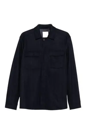 Eleventy Striped Paneled Jacket - Black