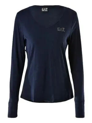 EA7 Long-sleeve V-neck T-shirt - Black