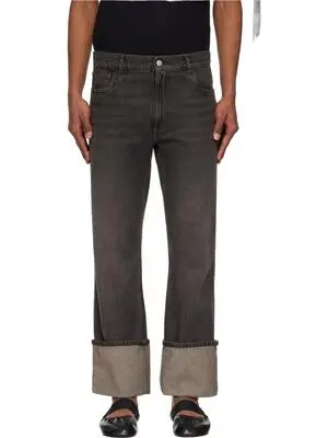 Coperni Turn-up Hem Jeans - Black