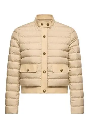 Moncler Juju Button-up Short Padded Jacket - Beige