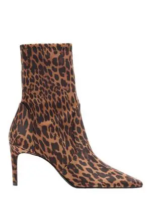 STUART WEITZMAN Pointed Toe High Heel Boots - Leopard Stretch
