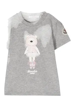 Moncler Teddy Bear Motif T-shirt - Grey