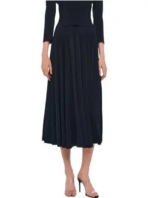 Norma Kamali Pleated Maxi Skirt - Black