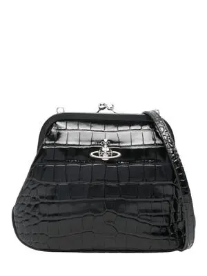 VIVIENNE WESTWOOD Frame Embossed Shoulder Bag - Black