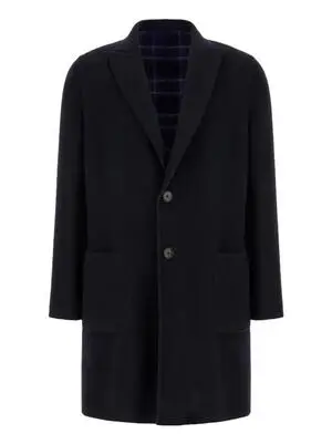 Etro Long Single-breasted Coat - Blue Multi