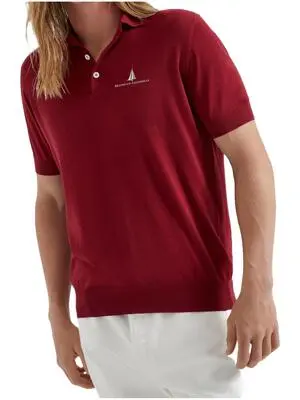 Brunello Cucinelli Brunello Cucinelli Lightweight Knit Polo Shirt Cherry Color